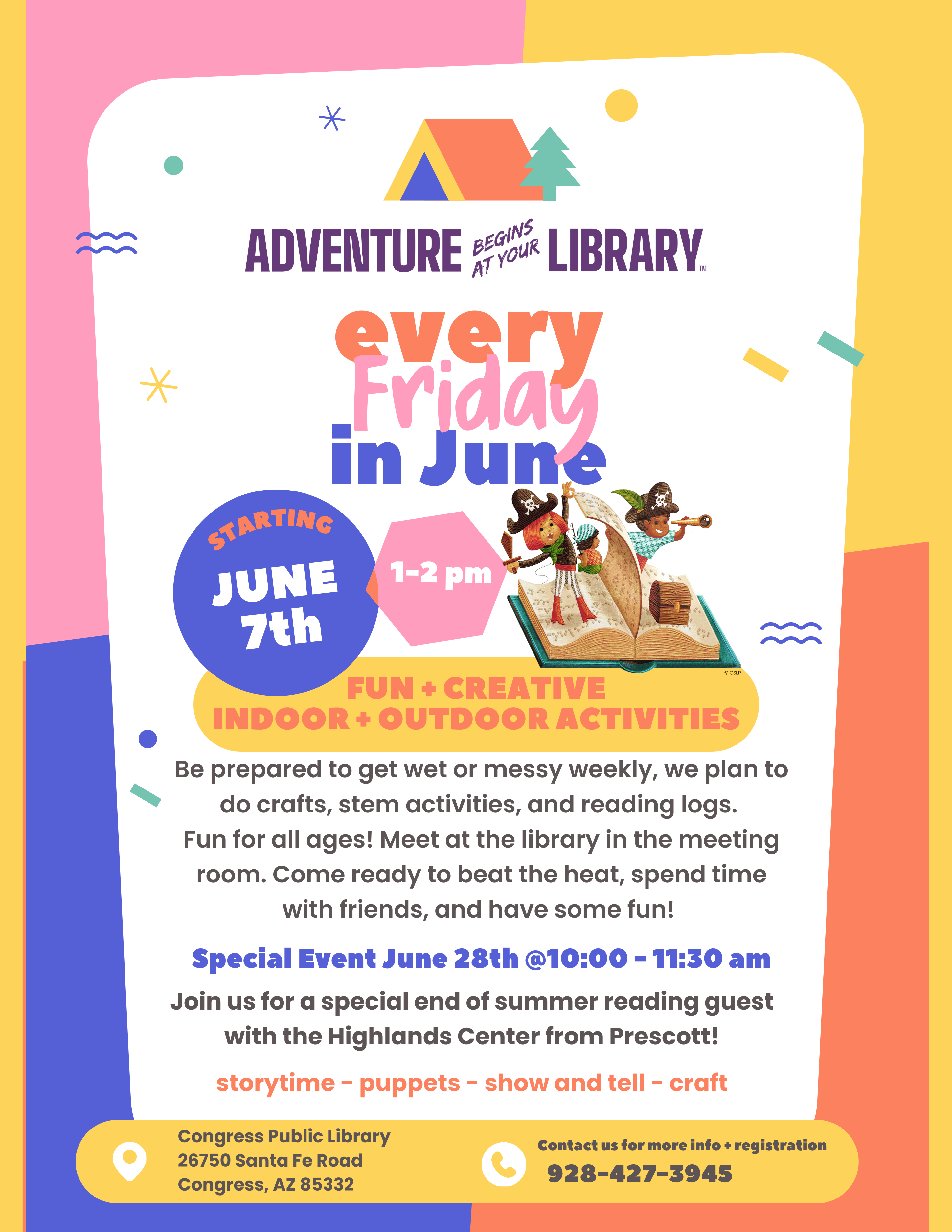 Summer Reading Program-Adventure begins at your Library | Yavapai Library Network